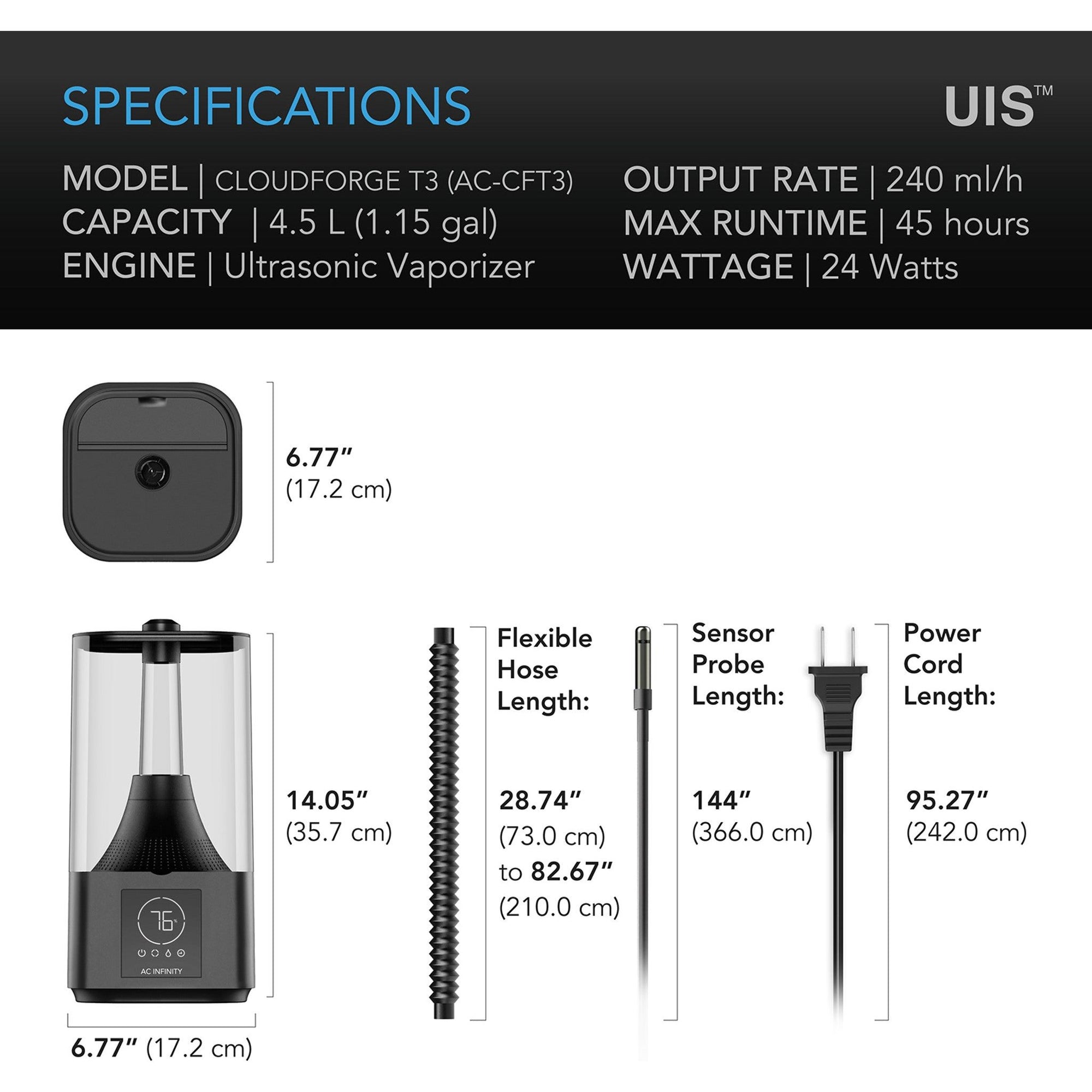 AC Infinity CloudForge T3 Plant Humidifier