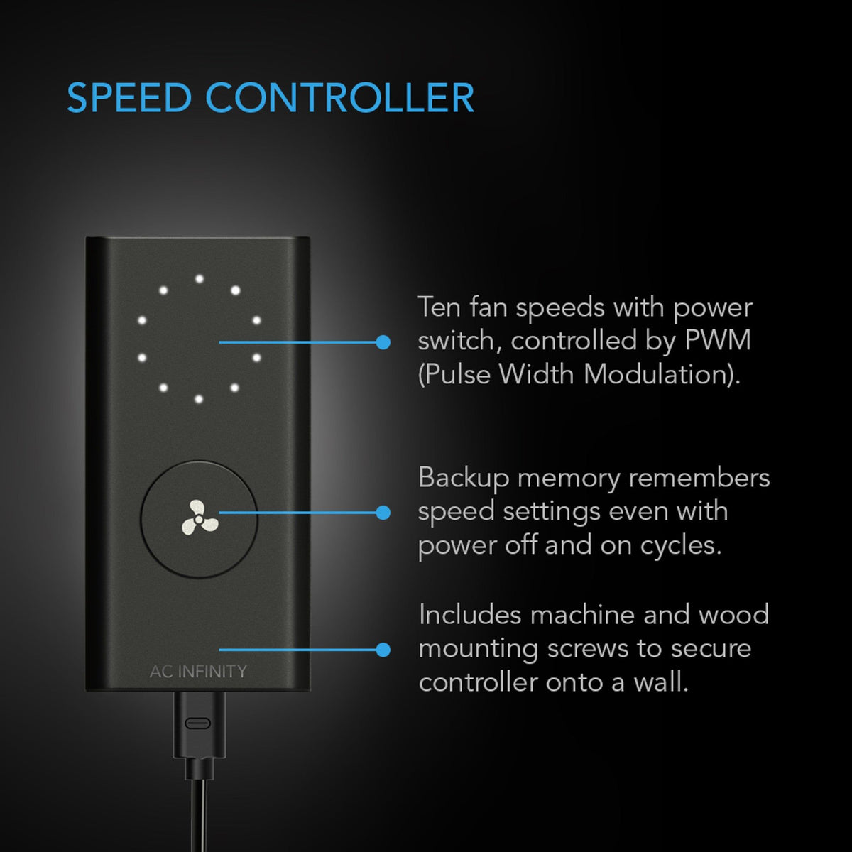 AC Infinity Cloudline Lite A4 Inline Fan System w/ Speed Controller