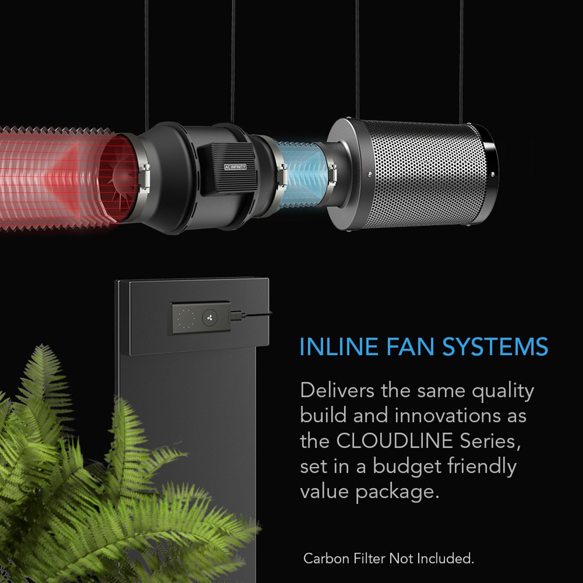 AC Infinity Cloudline T12 Inline Fan System w/ Smart Controller