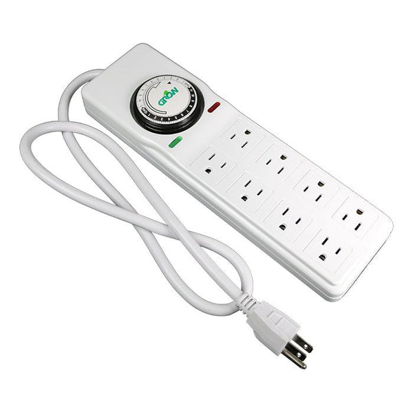 Grow1 8-Outlet Power Strip Timer | 120V with Surge Protection