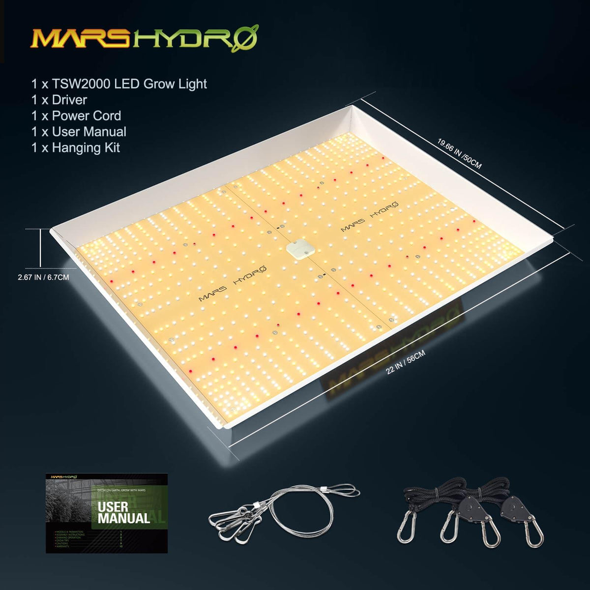 Mars Hydro TSW 2000 QB Design Full Spectrum LED Grow Light